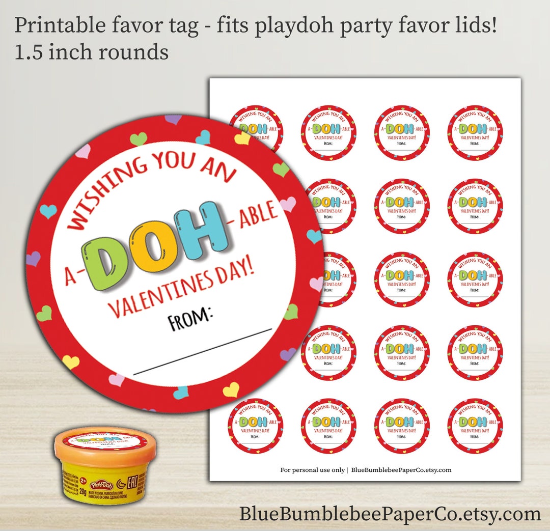 Wishing You an Adohable Valentines Day | Printable Playdoh Tags | 1 ...