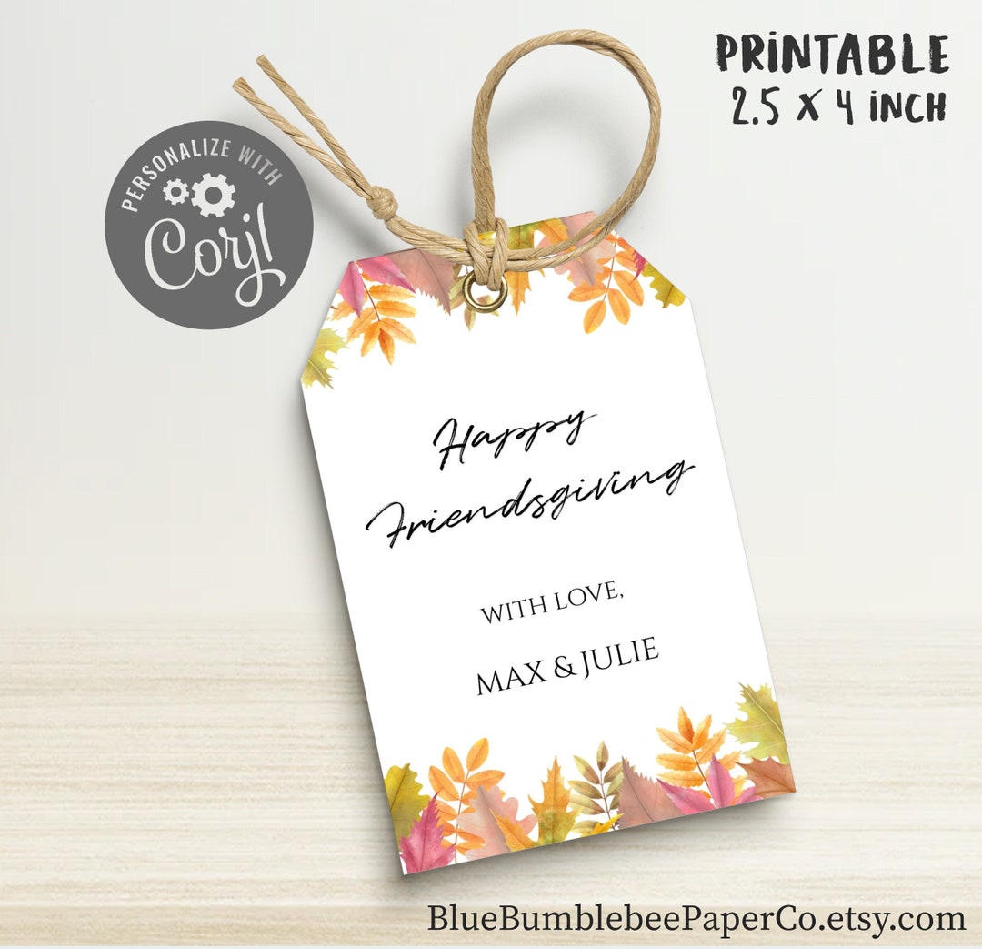 Happy Friendsgiving Gift Tag Fall Printable Gift Tag Friendsgiving ...