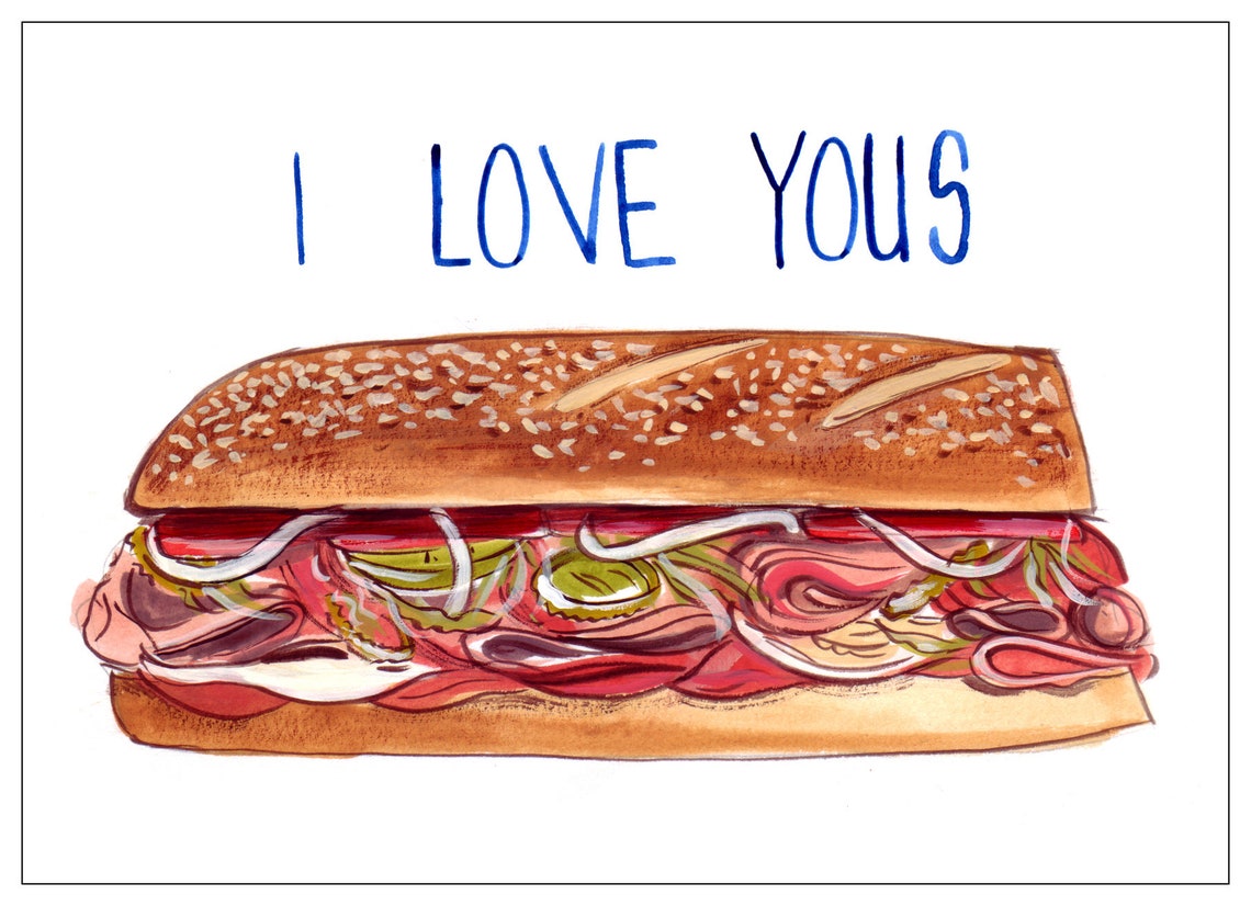 I Love Yous Hoagie Print 5x7 | Etsy