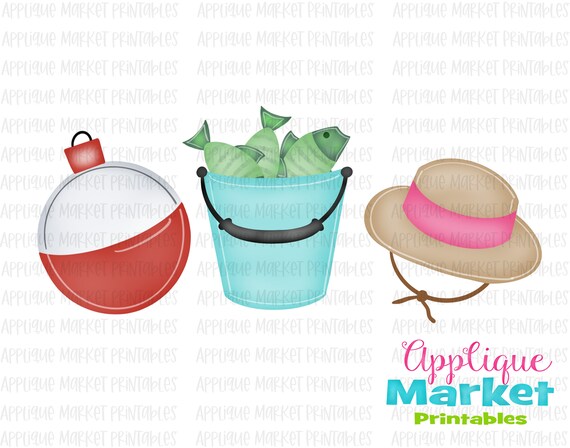 Fish Trio Bucket Bobber Cork Girl Fishing Hat Watercolor | Etsy