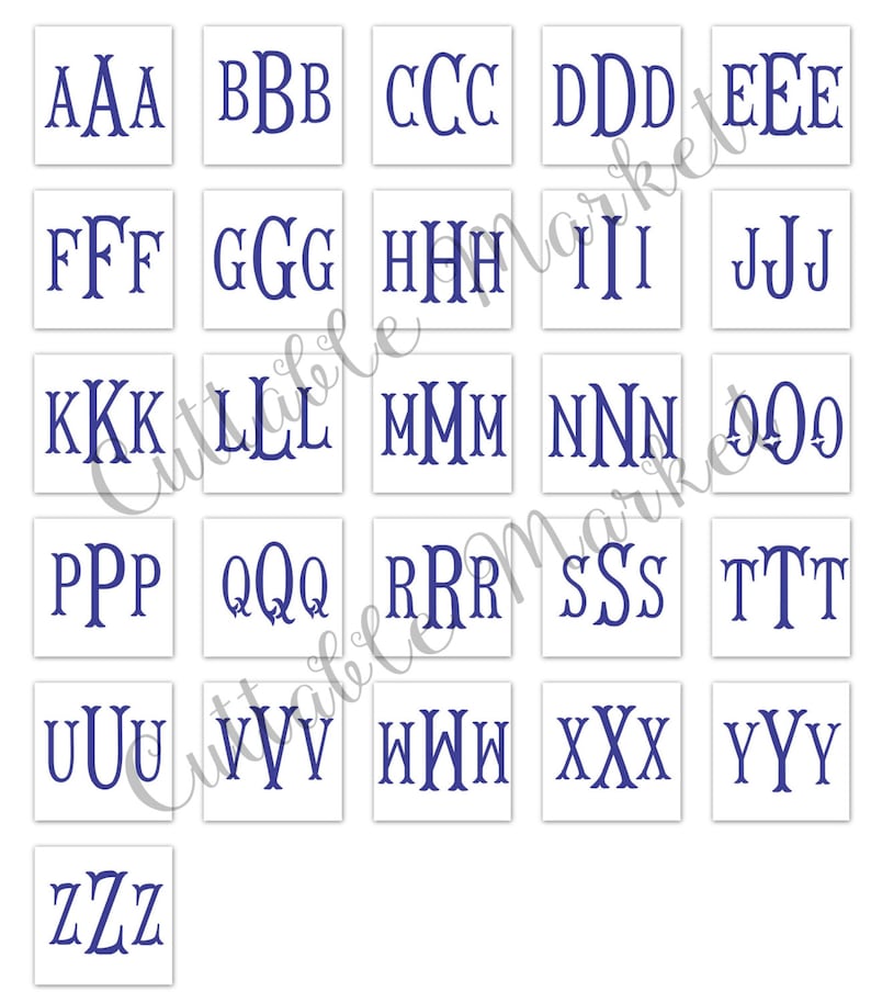 EXCLUSIVE Fishtail Monogram Font SVG DXF and Jpg - Etsy