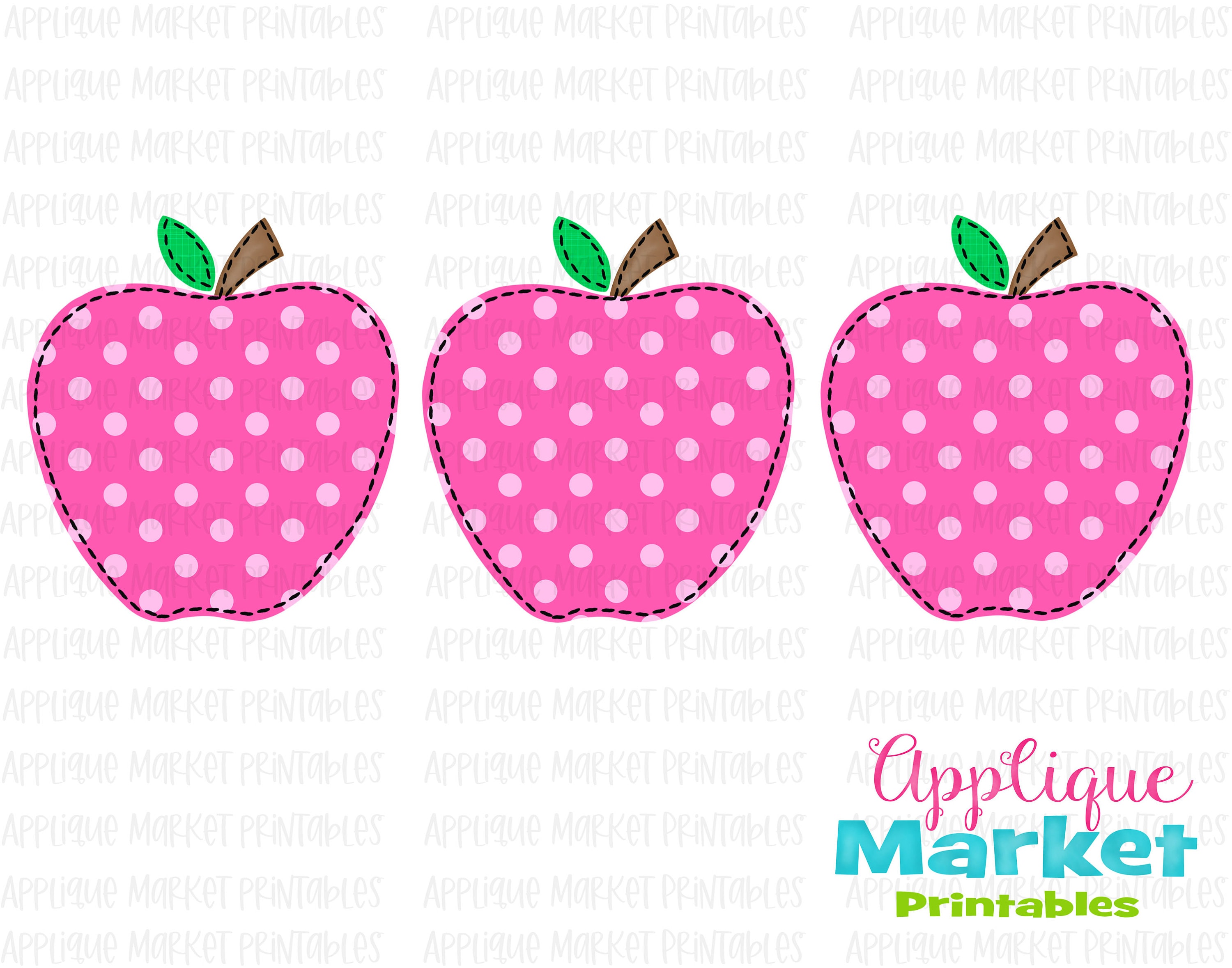 Pink Polka Dot Apple