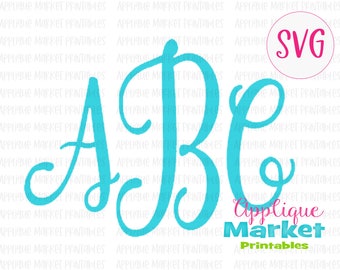 EXCLUSIVE Fishtail Monogram Font SVG DXF and Jpg | Etsy