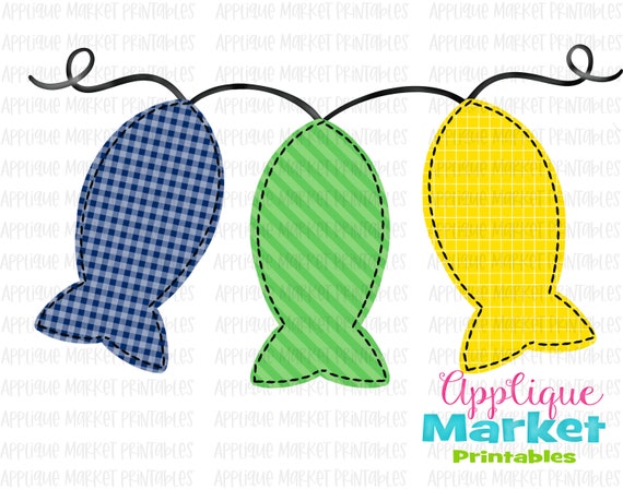 Fish Trio Three Fish on String Fishing Faux Applique Fabric - Etsy