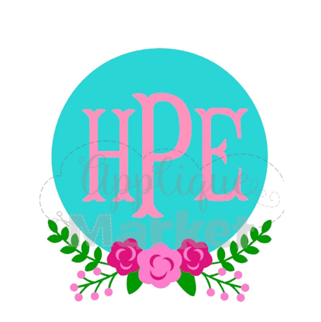 Rose Monogram Frame SVG DXF EXP - Etsy