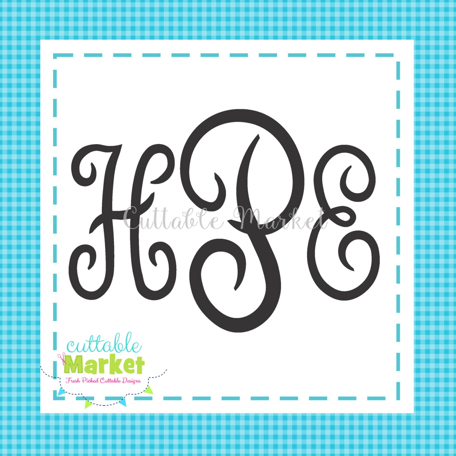 Scroll Monogram Cutting Font File SVG DXF JPG | Etsy