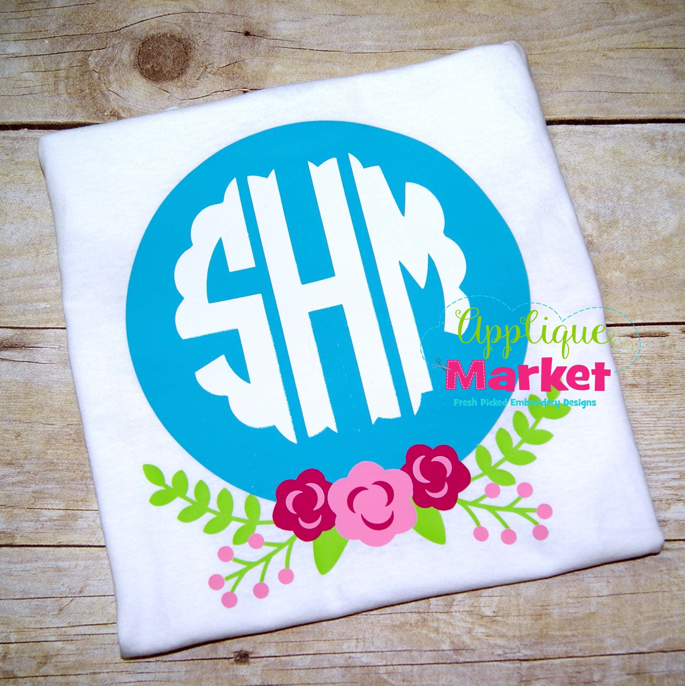 Rose Monogram Frame SVG DXF EXP - Etsy