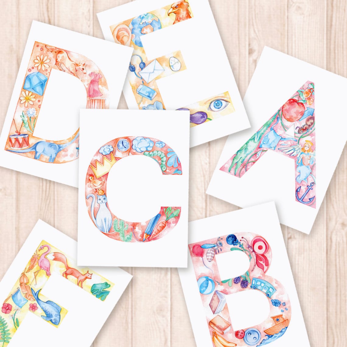 Alphabet Card Printables 26 Printable ABC Letter Cards | Etsy