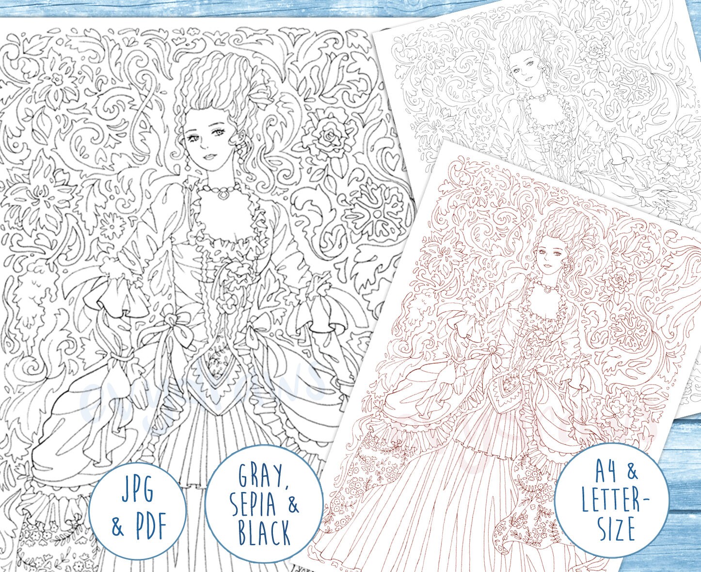 Women of History marie Antoinette Coloring Page - Etsy