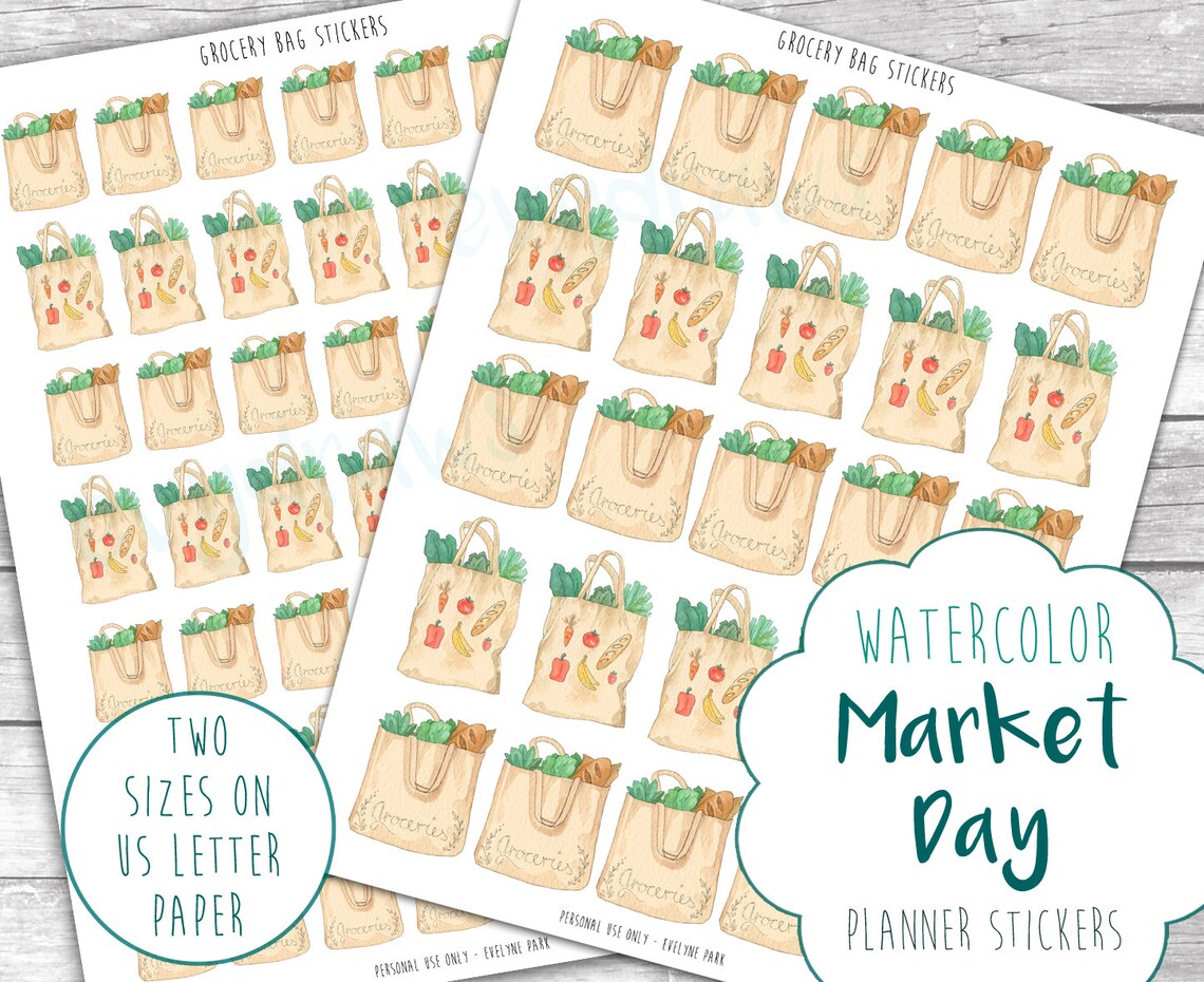 Market Day Grocery Stickers Printables Groceries Shopping - Etsy