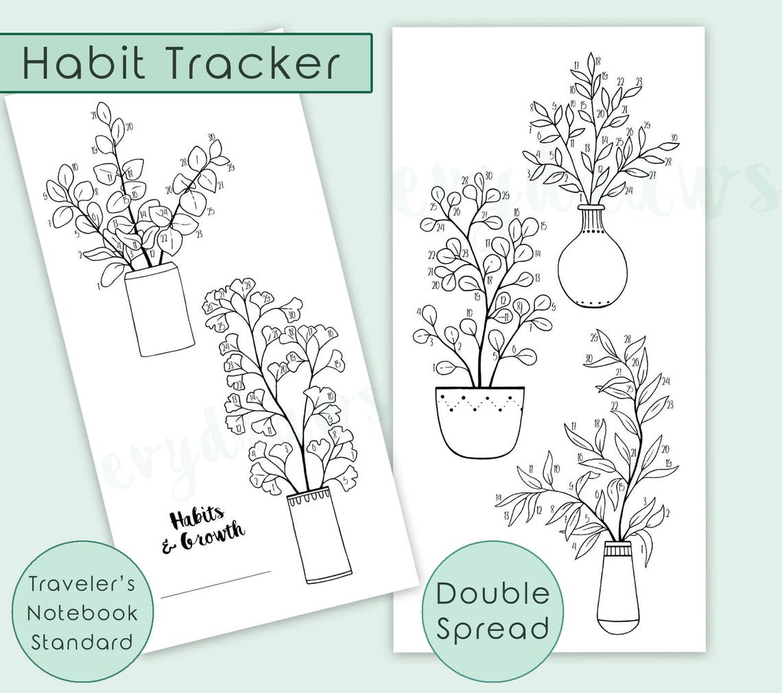 Habit Tracker Printable personal Growth Bullet - Etsy