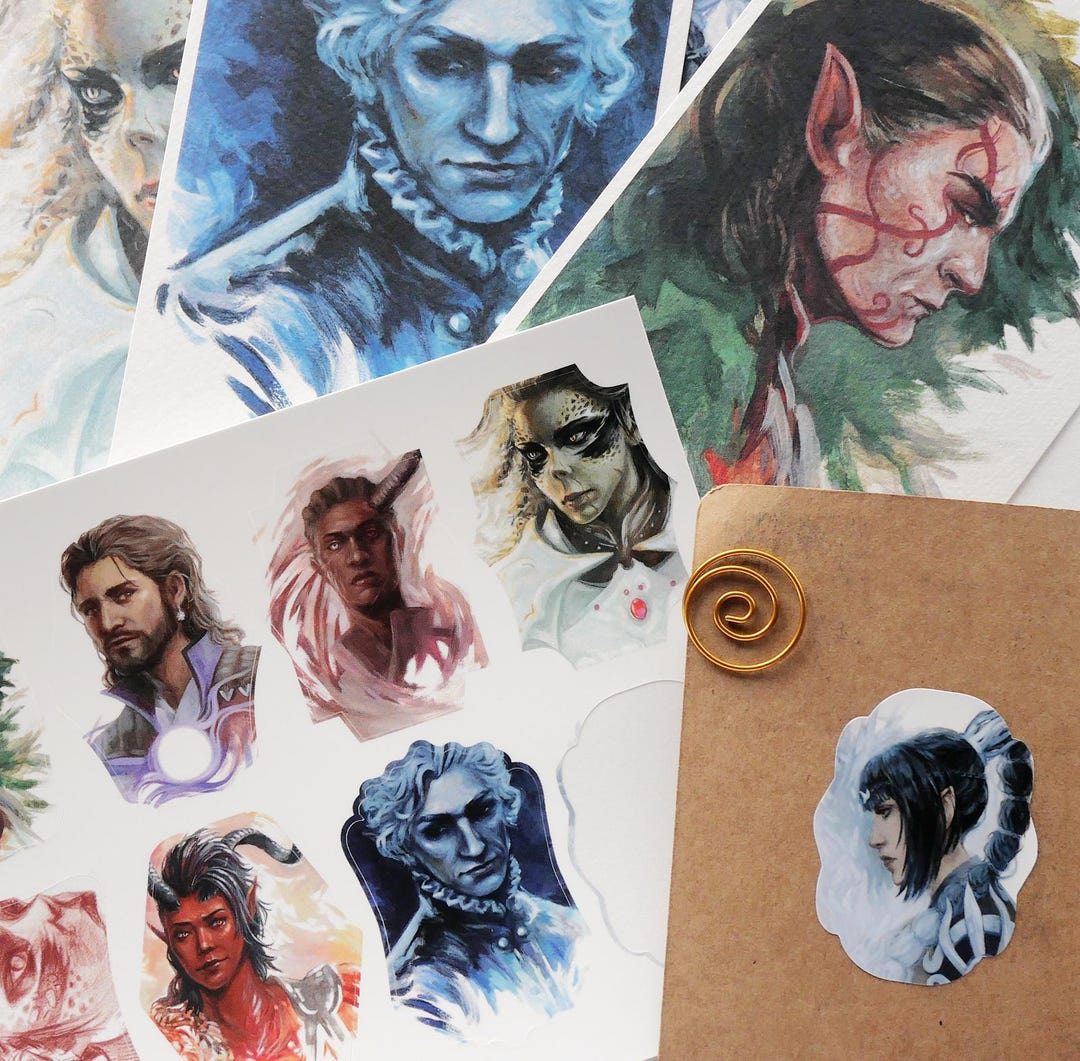 Baldurs Gate 3 Character Art Stickers Kiss Cut Vinyl Sticker Art Bg3 3192