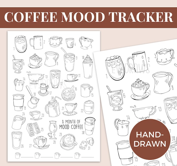 Bullet Journal Coffee Mood Tracker Printable Page | Etsy