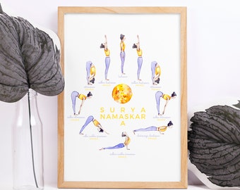 Sun Salutation Yoga Child Printable Poster - Etsy UK