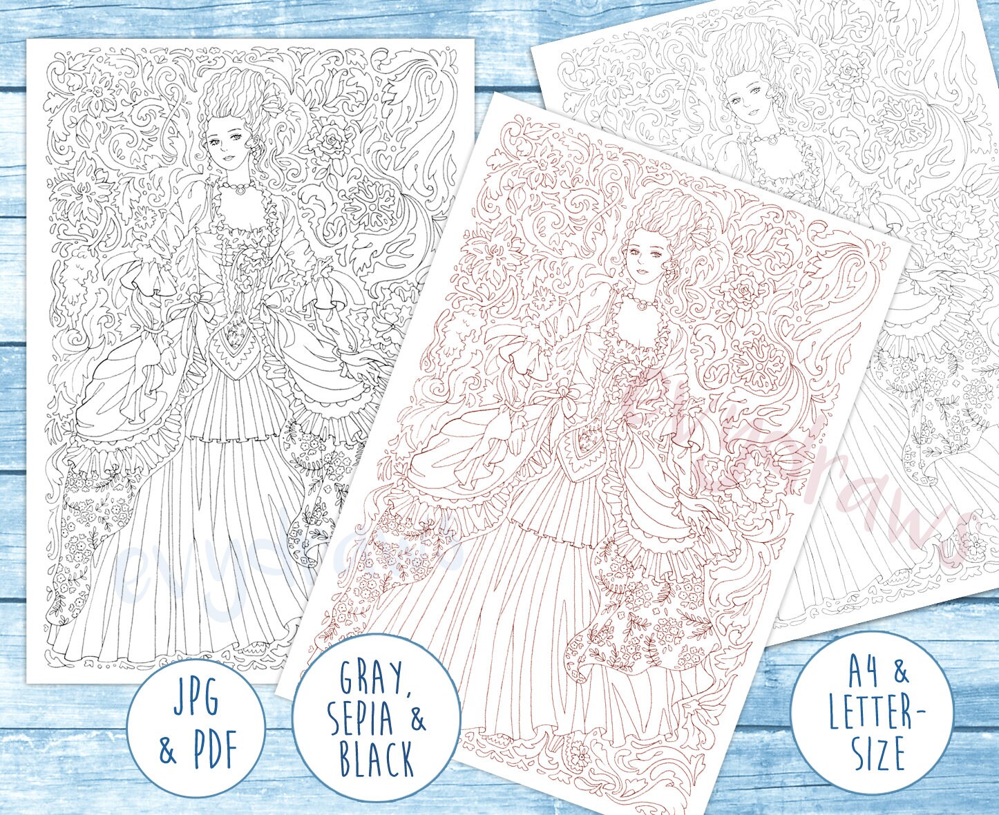 Women of History marie Antoinette Coloring Page - Etsy