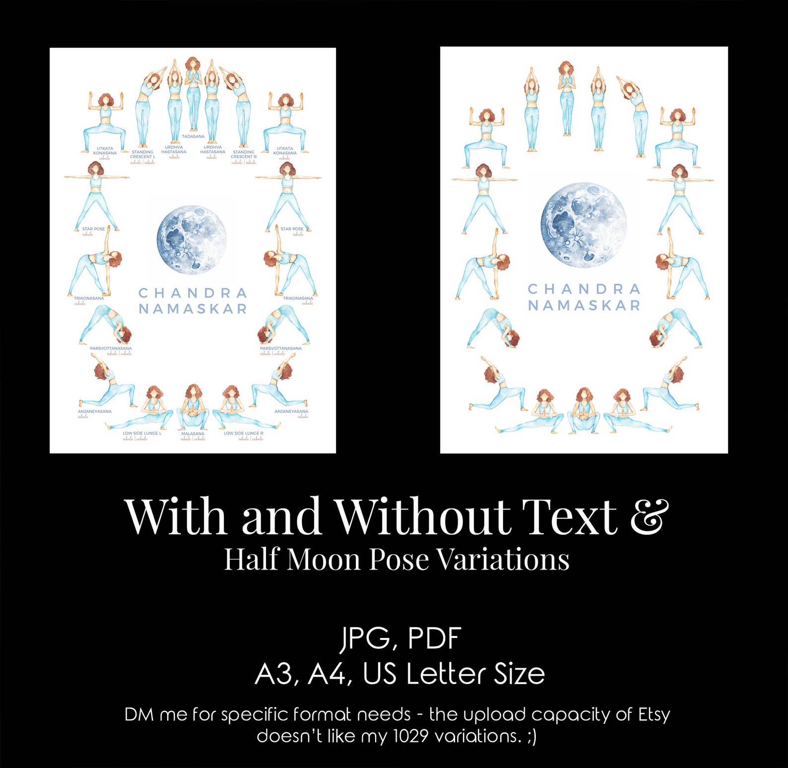 Yoga Asana Poster Printable Art Yoga Illustration Posters - Etsy