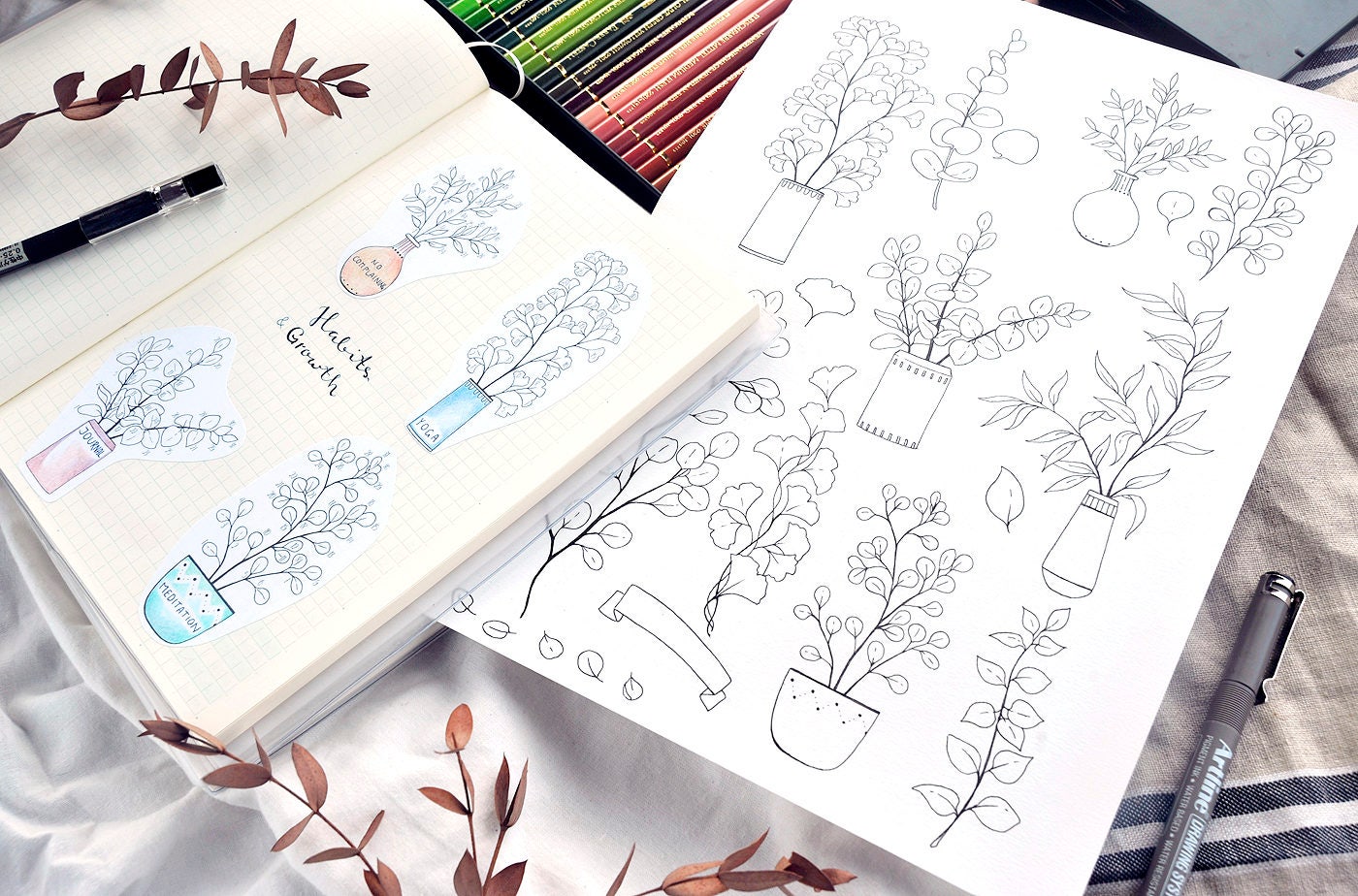 Habit Tracker Printable personal Growth Bullet - Etsy