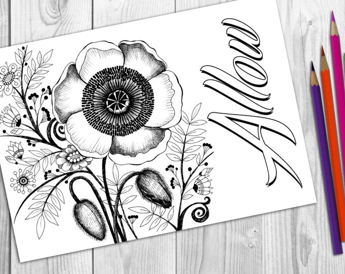 ALLOW Coloring Page Adult Coloring Page Affirmations - Etsy