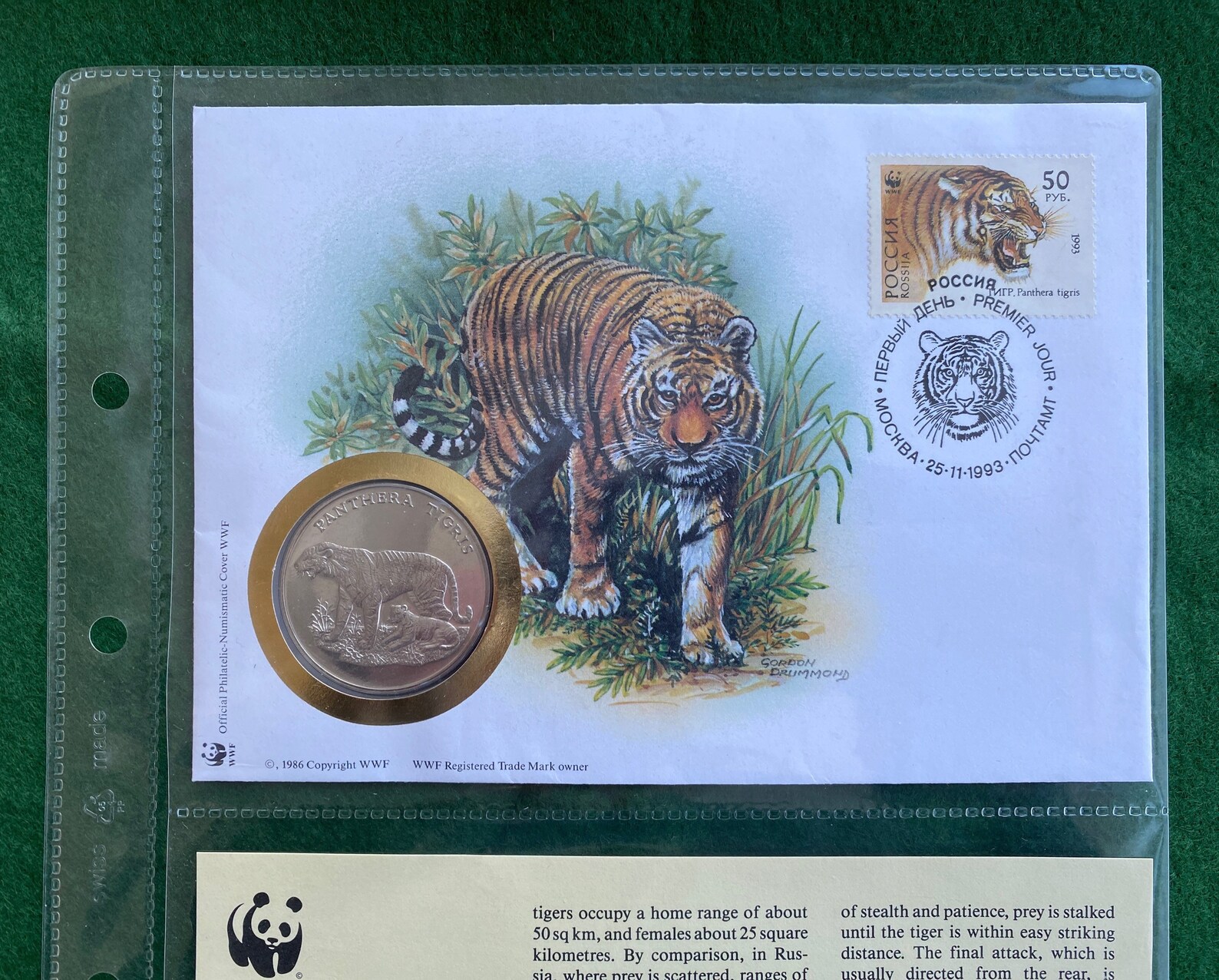 WWF 1993 Tiger Token. WWF Tiger Official Philatelic-numismatic - Etsy UK