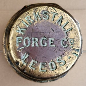 Pair of Antique Brass Wheel Hubs. Pair of Antique Kirkstall Forge Co ...