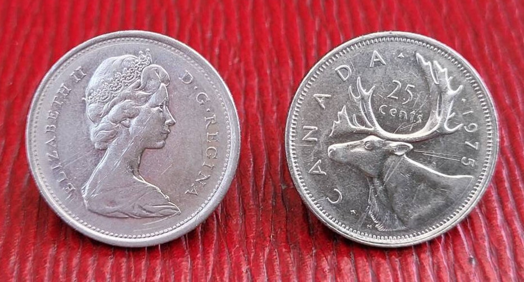 Two Vintage Canada Quarters - 1969 and 1975. Two Vintage Canada 25 ...