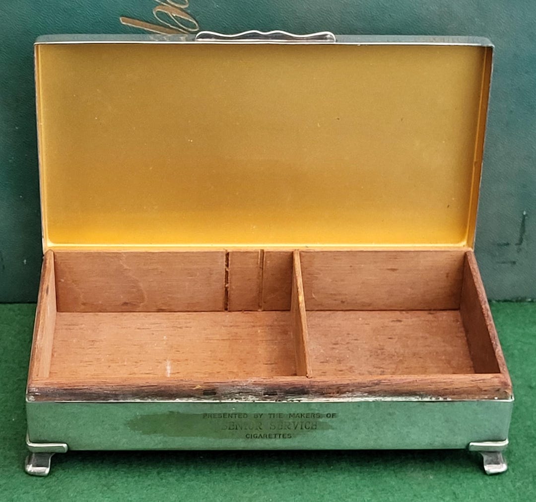Vintage Silver Plate Cigarette Box - Vintage Cigarette Box Presented by ...