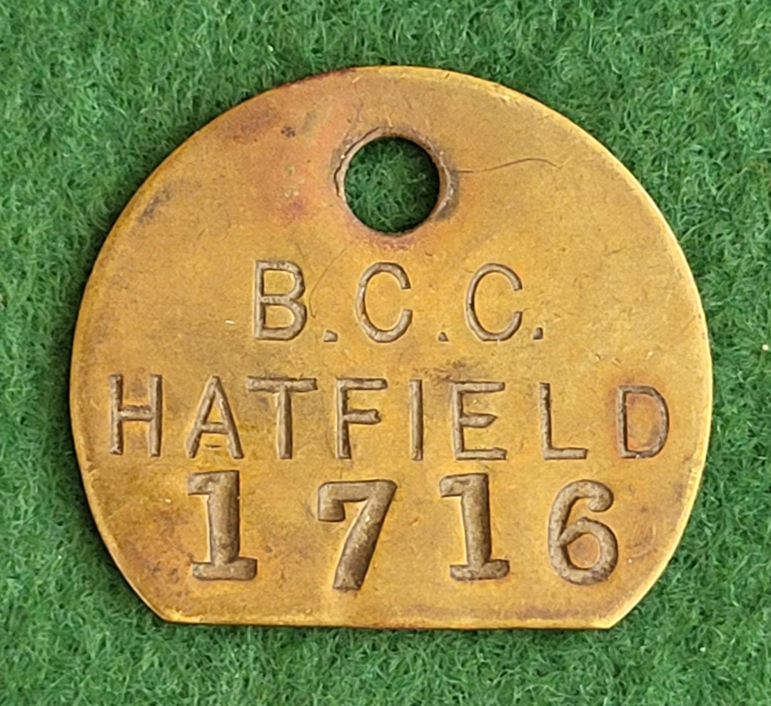 Vintage Brass Pit Checks. Old Mining Pit Checks for B.C.C. Hatfield ...