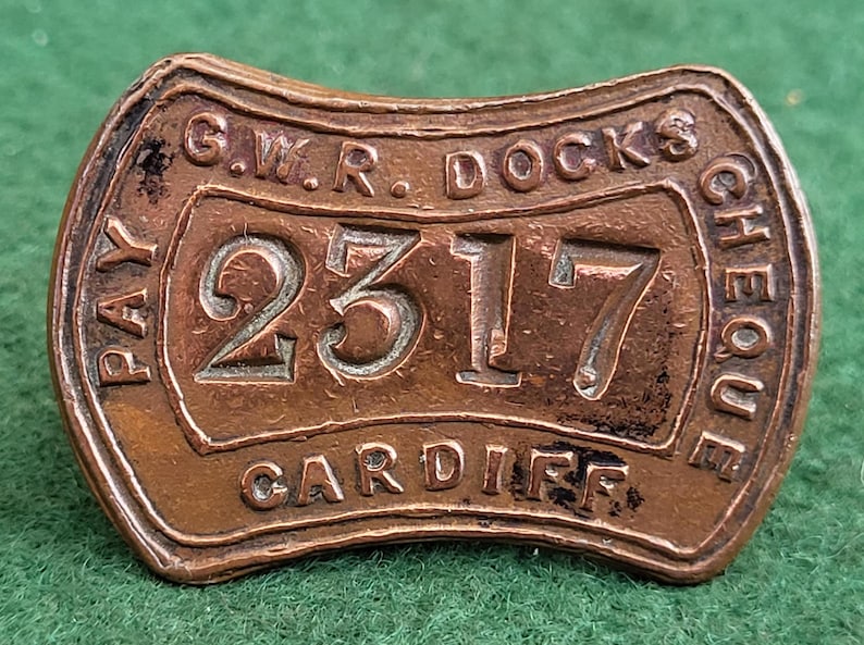 Vintage GWR Railway Pay Check. Vintage GWR Docks, Cardiff, Pay Cheque ...