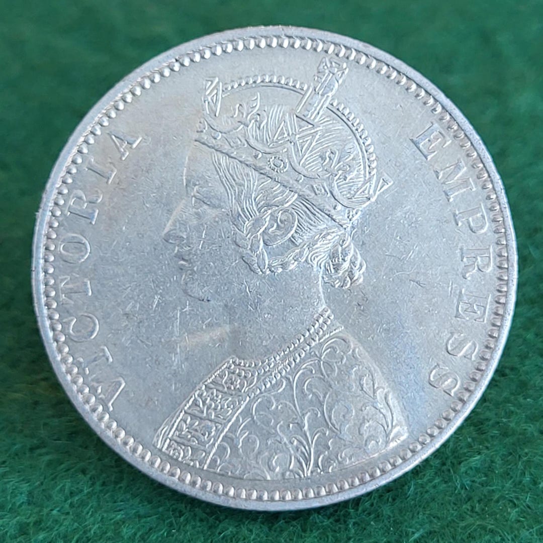 1892 India One Rupee. 1892 Queen Victoria British India One Rupee. 1892 ...
