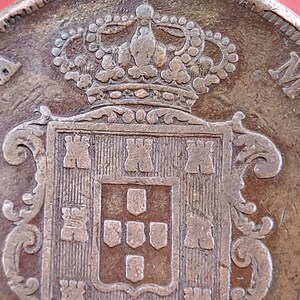 Antique Portugal Coin - 1848 Portugal 20 Reis Copper Coin. Maria II Dei ...