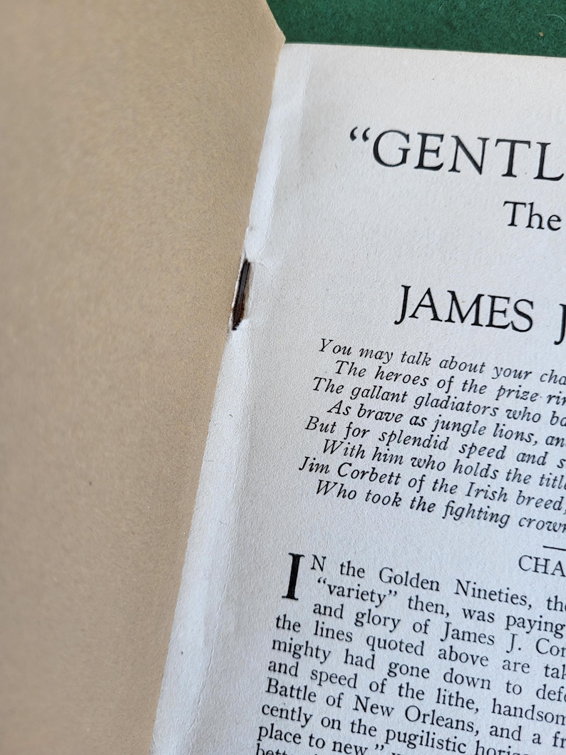 Vintage Boxing Book 1942. "gentleman Jim" the Story of James J. Corbett ...