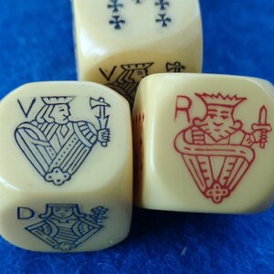 Vintage French Poker Dice. Vintage Poker Dice in Original Box. Five ...