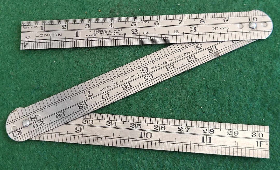 Vintage Folding Steel Rule. John Rabone & Sons 12 Inch, 3-fold Steel ...