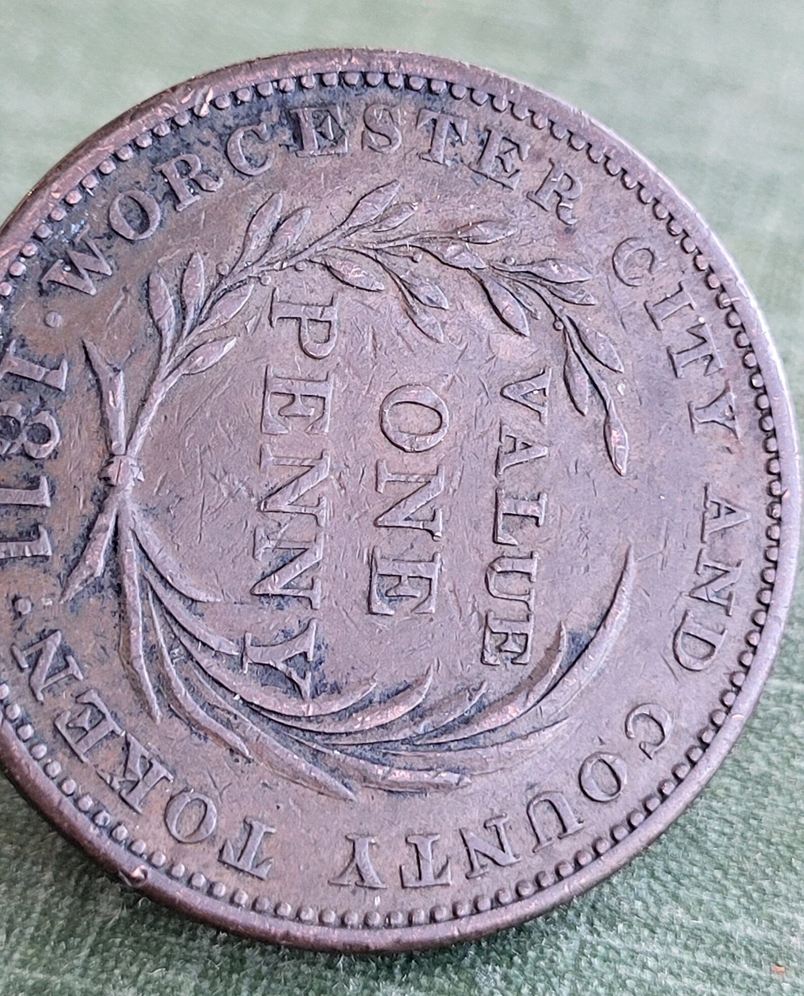 Antique One Penny Token. 1811 Worcester One Penny Token Worcester City ...