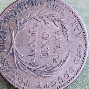 Antique One Penny Token. 1811 Worcester One Penny Token Worcester City ...