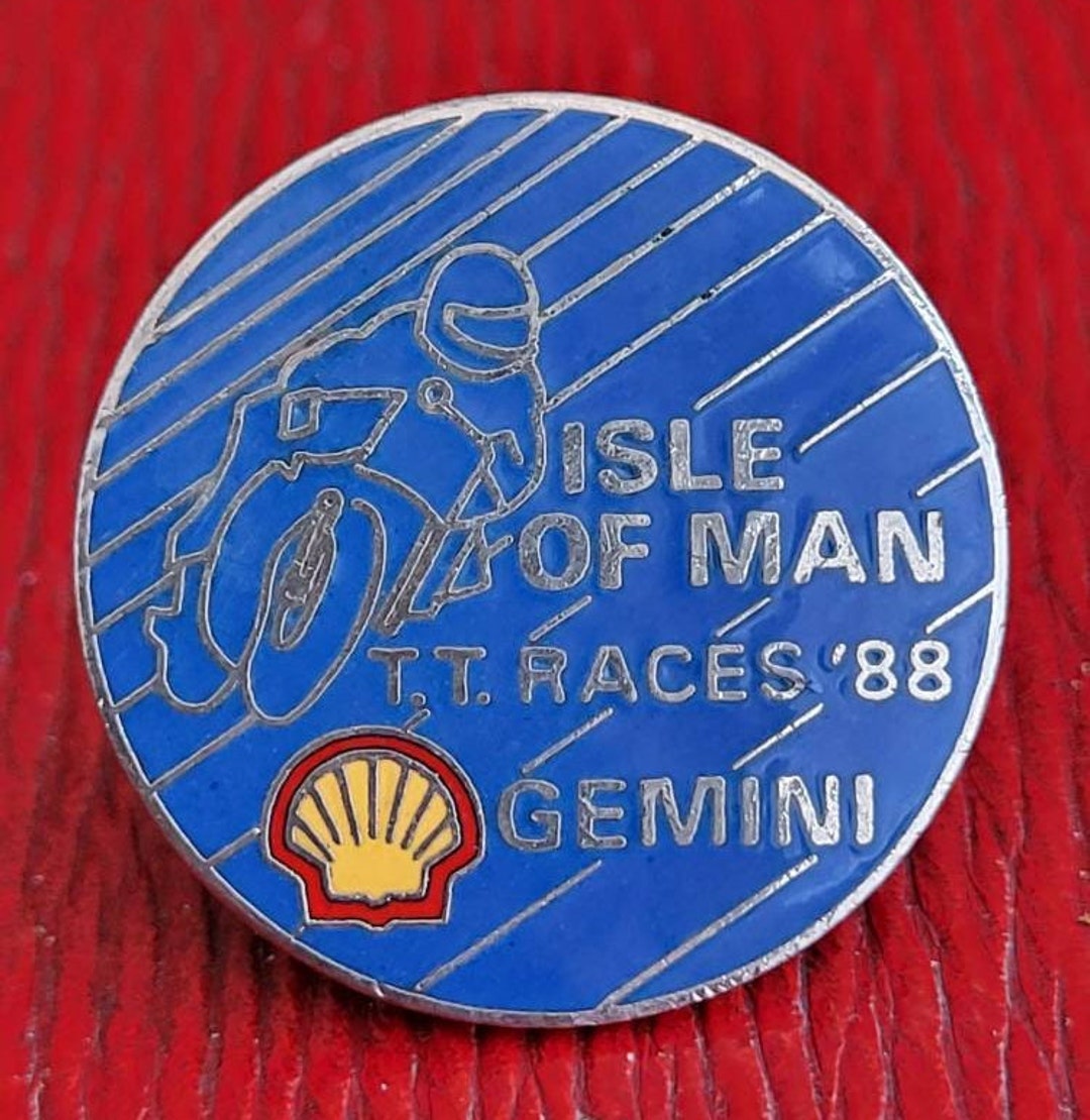 Vintage Isle of Man T T Races Enamel Badge. Vintage Shell Gemini IOM TT ...