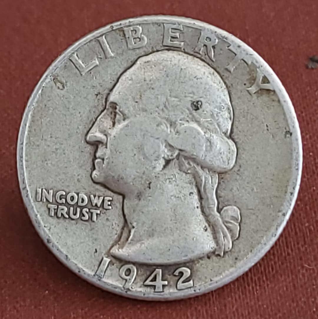 1942 Quarter. 1942 USA Quarter Dollar. Vintage 1942 Washington Quarter ...