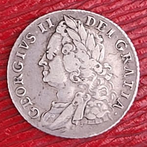 King George II Silver Shilling. Antique 1758 King George II Silver ...