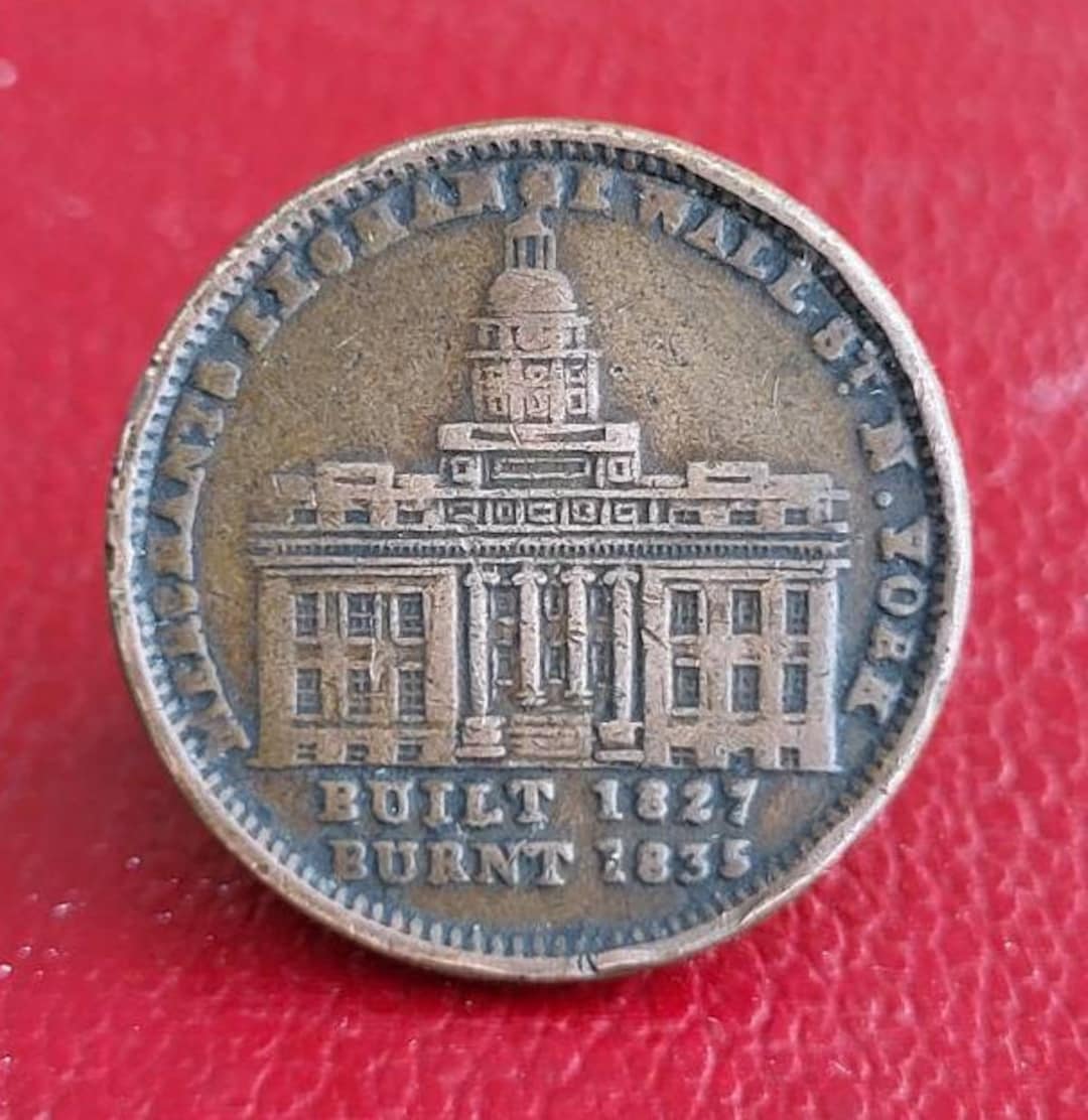 Antique American Hard Times Token - Merchants Exchange Wall St N. York ...