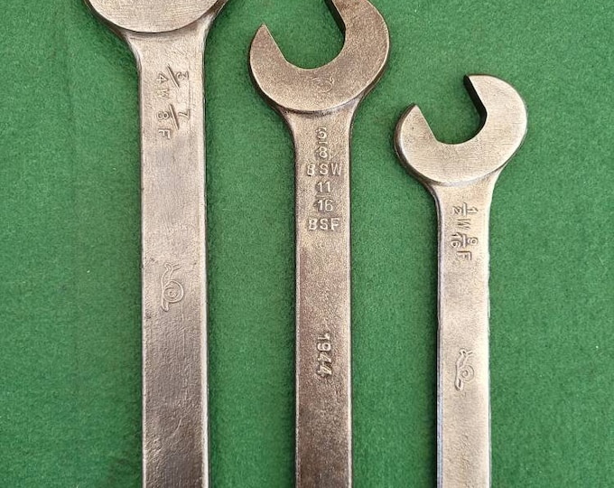 WWII BSF and BSW Spanner - 1943 Air Ministry Spanner 3/8 and 7/16 and 7 ...