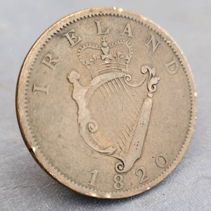 Antique Ireland One Penny Token 1820. Antique Ireland Token. Penny ...