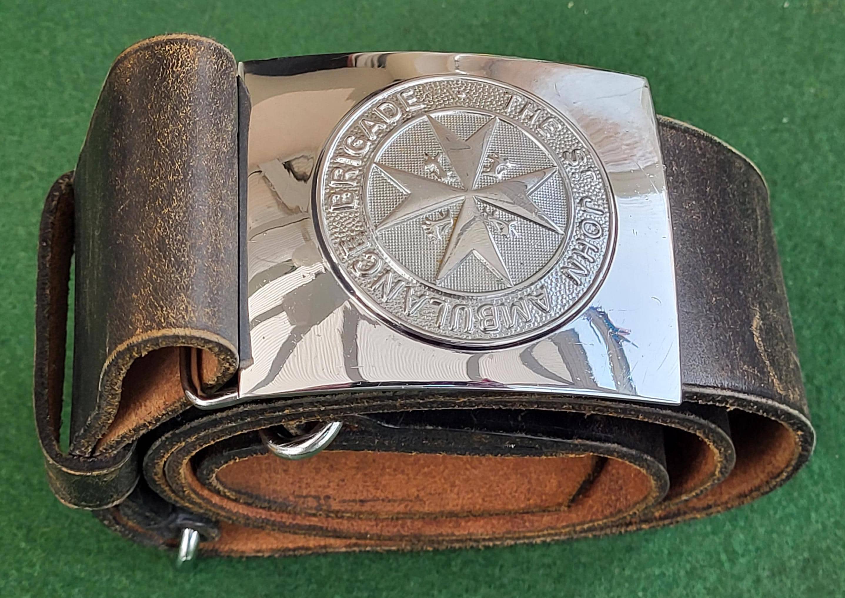 Vintage SJAB Belt Buckle and Leather Belt - Saint John Ambulance ...