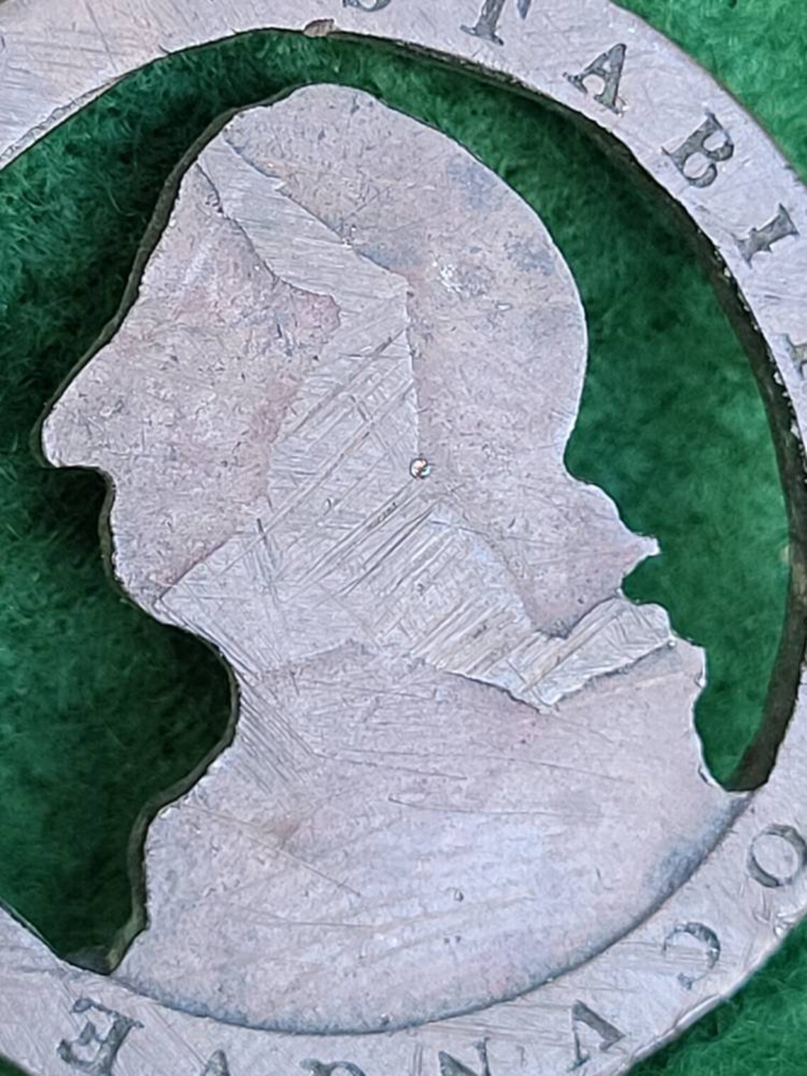 Antique Coin Cutting. Antique Cut Isle of Man 1813/18 George III Penny ...