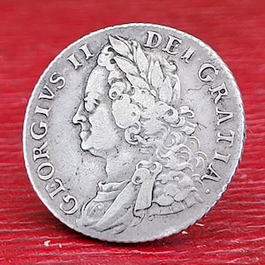 King George II Silver Shilling. Antique 1758 King George II Silver ...