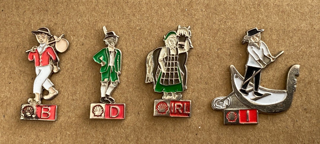 Vintage Shell Gas/oil Pin Badges. Four Shell Gas Advertising Pin Badges ...