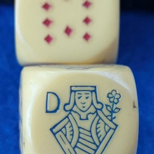 Vintage French Poker Dice. Vintage Poker Dice in Original Box. Five ...