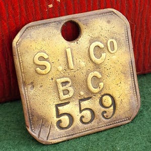 Vintage Brass Pit Check. Old Mining Pit Check for Bilsthorpe Colliery ...