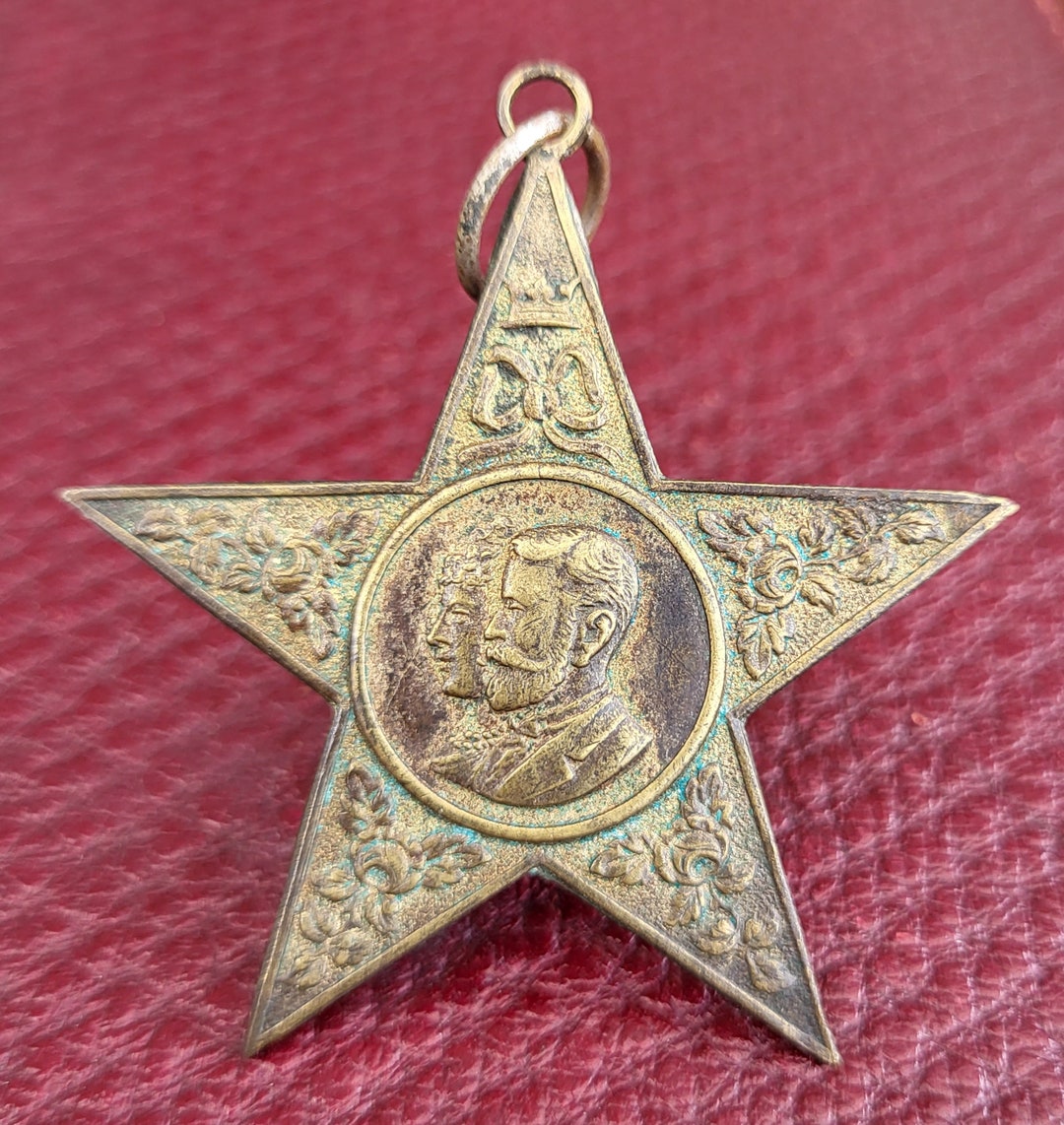 Unusual Antique Medal - 1893 Five Pointed Star Shaped Medal for the ...