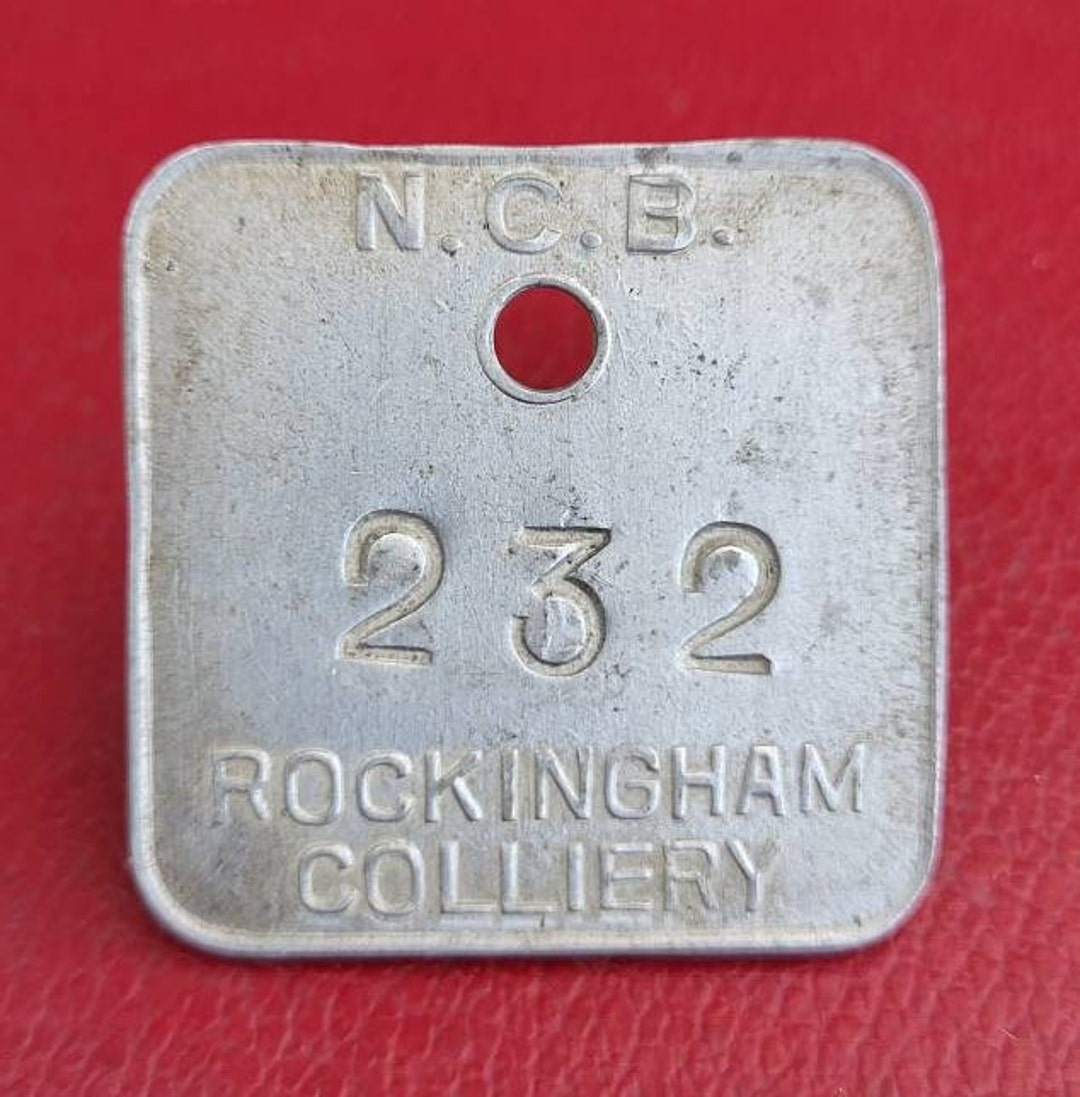 Vintage "zinc" Pit Check. Old Mining Pit Check for Rockingham Colliery ...
