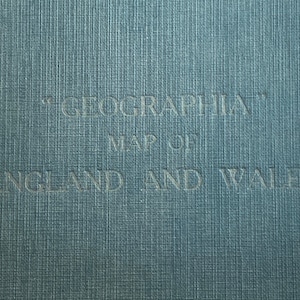Antique Cloth Back Geographia Map of England and Wales 1923. Geographia ...